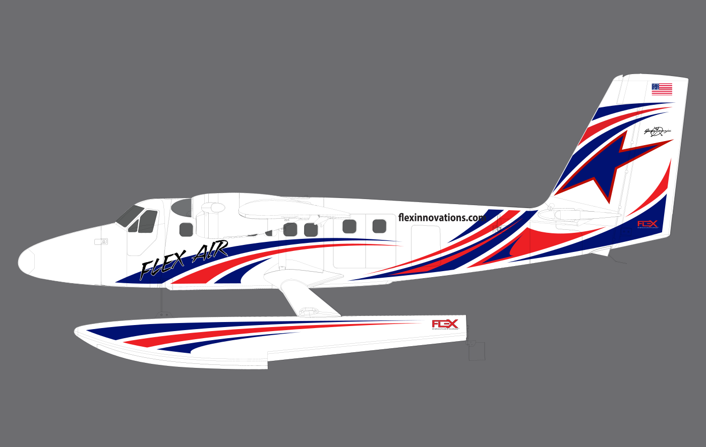 TWIN OTTER 80E FLOAT SET W/STRUTS & LEDS – Flex Innovations